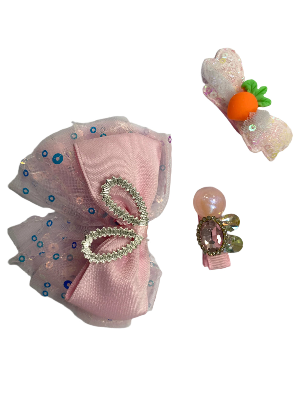 Girl's Easter Bunny Hair Clip 3 Piece Set | Mimi Miya